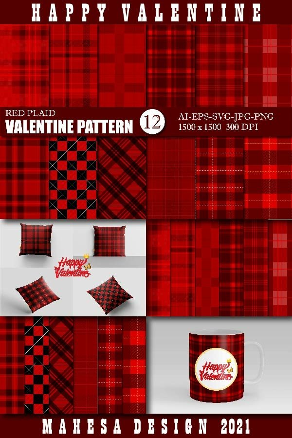 Red Plaid Valentine Pattern