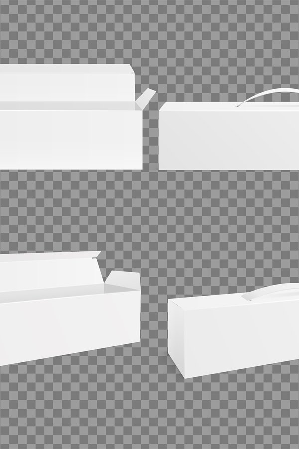 3D boxes mockup. Cardboard empty packing, white and craft re