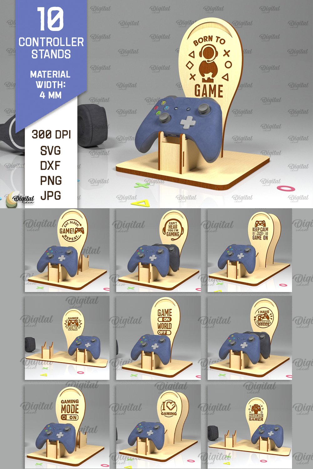 Controller Stands Laser Cut Bundle. Gaming Stands SVG