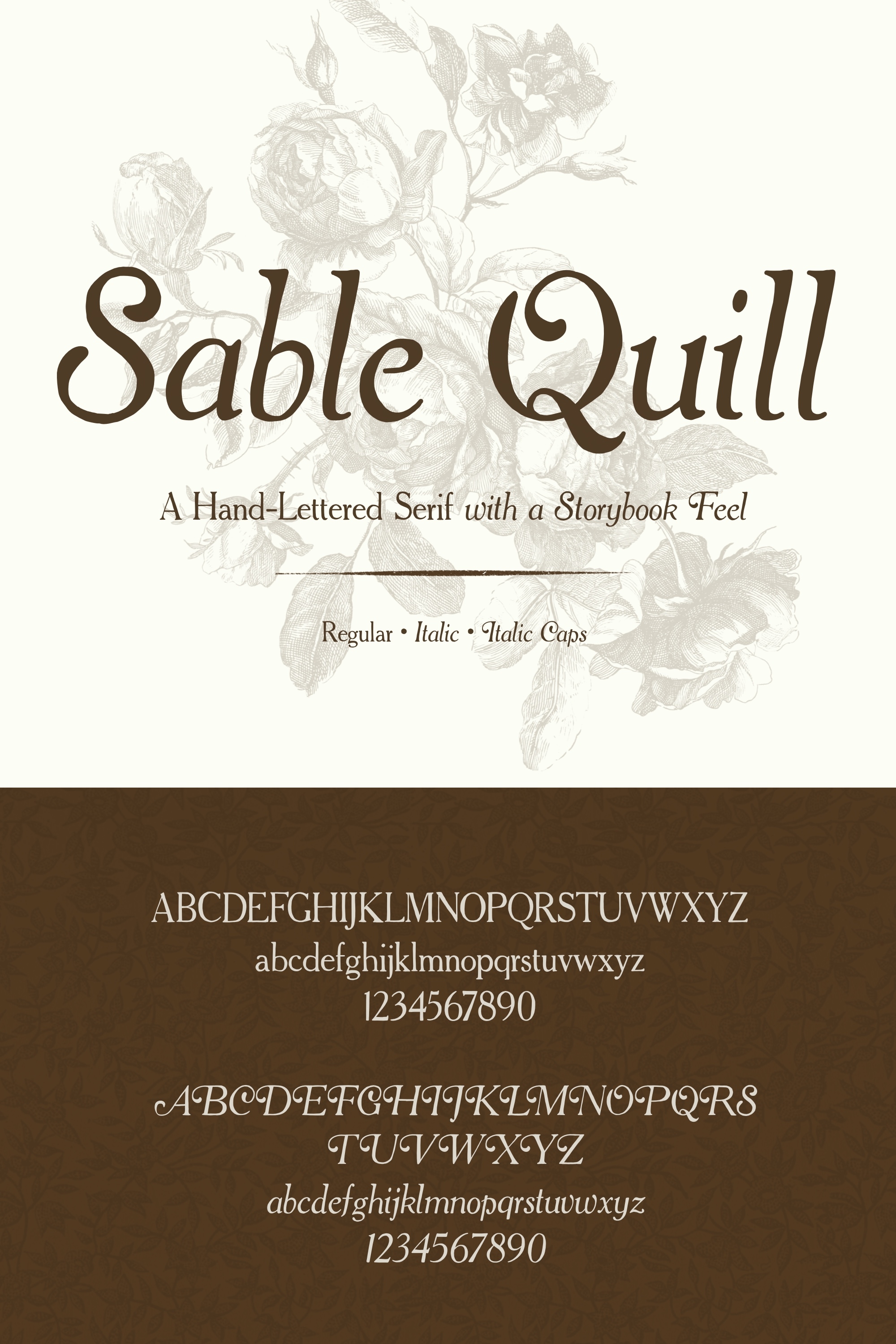 Sable Quill Storybook Hand Lettered Serif Font Family