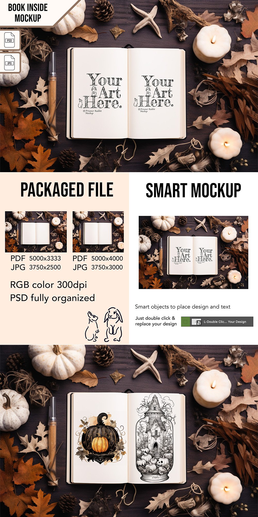 Book Inside Smart Mockup PSD & JPG Template (2777351)