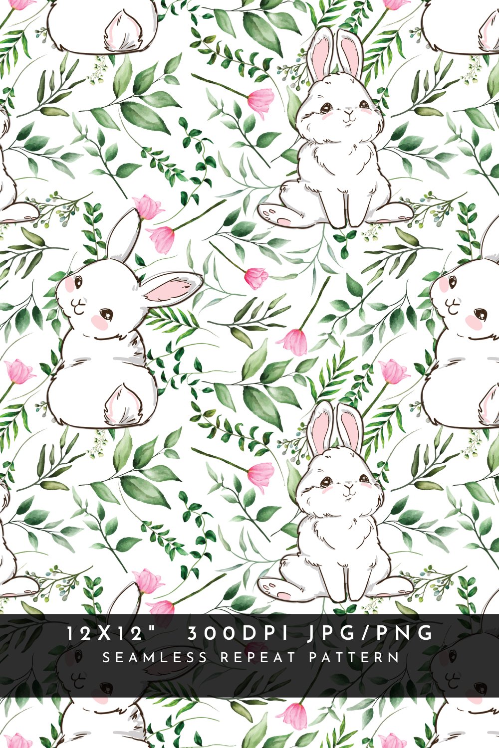 Easter Bunny Seamless Pattern Digital Paper (2414024)