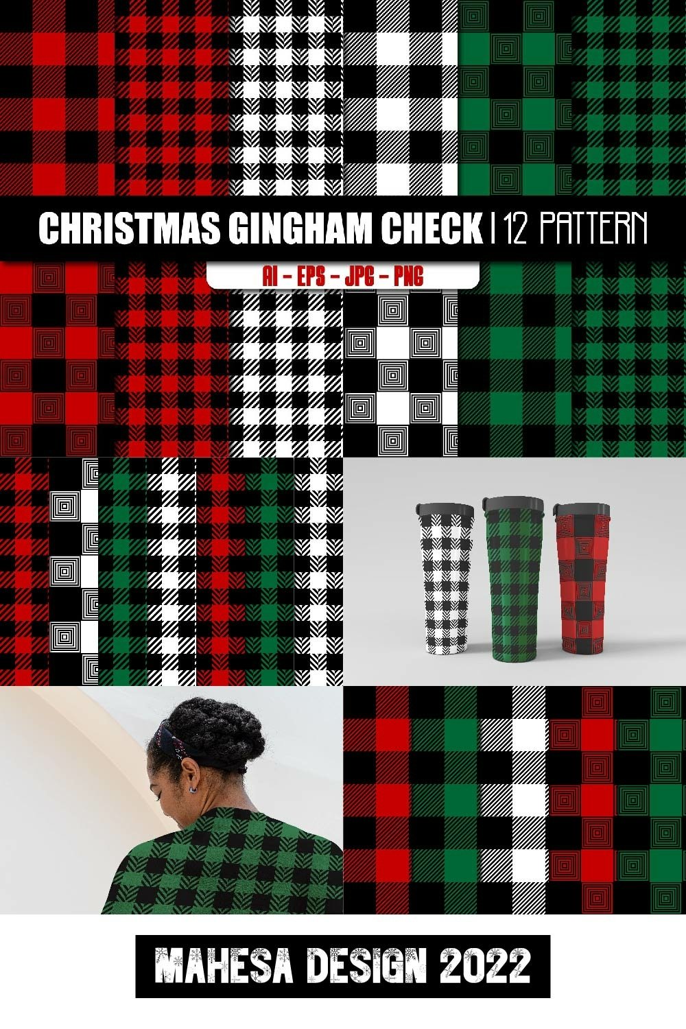 Christmas Gingham Check Pattern