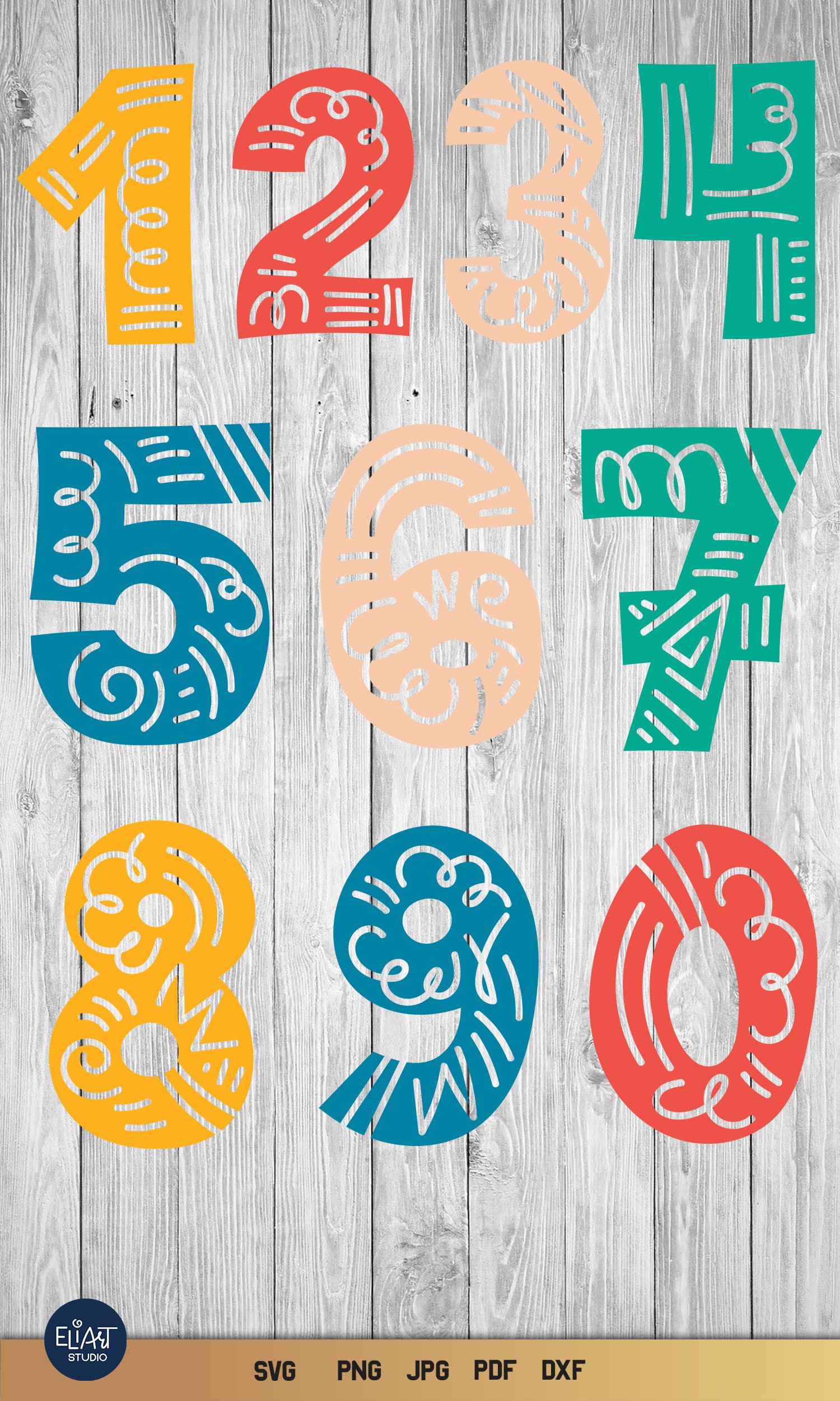 Numbers SVG | Doodle Number SVG Design