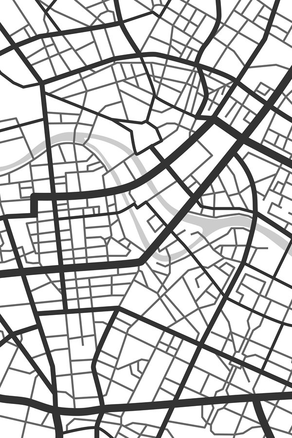 Abstract city navigation map with lines and streets. Vector