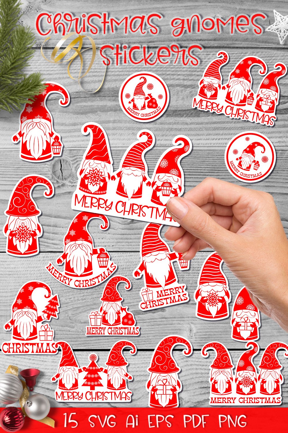 Christmas gnomes stickers