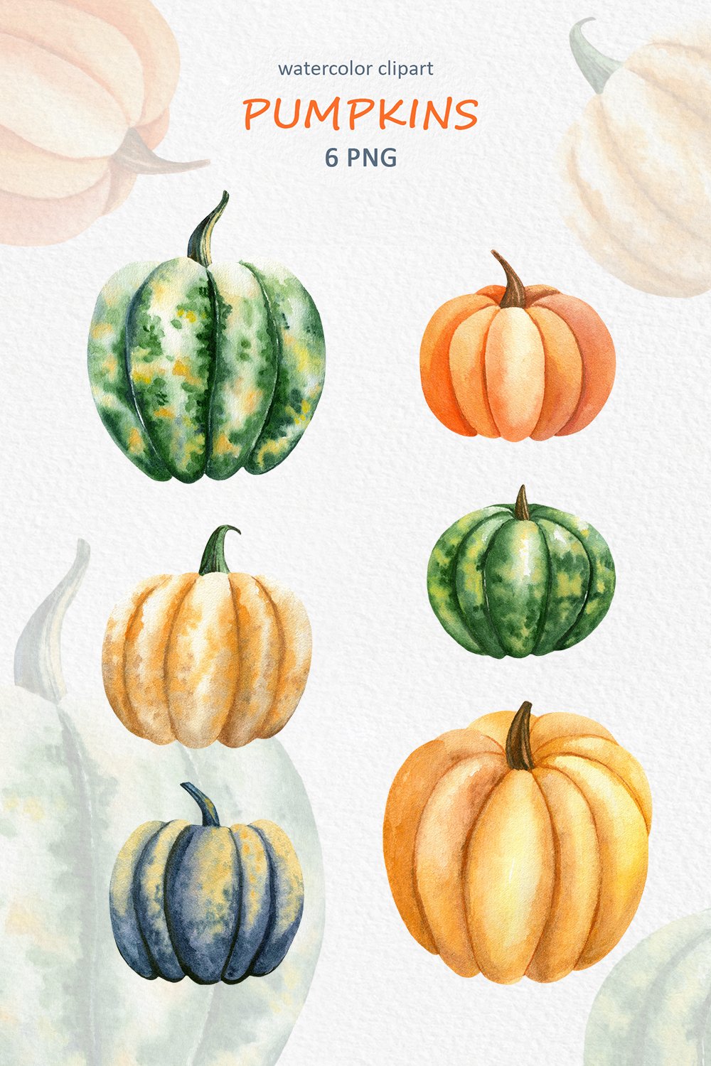 Watercolor Pumpkins Clipart (2225512)