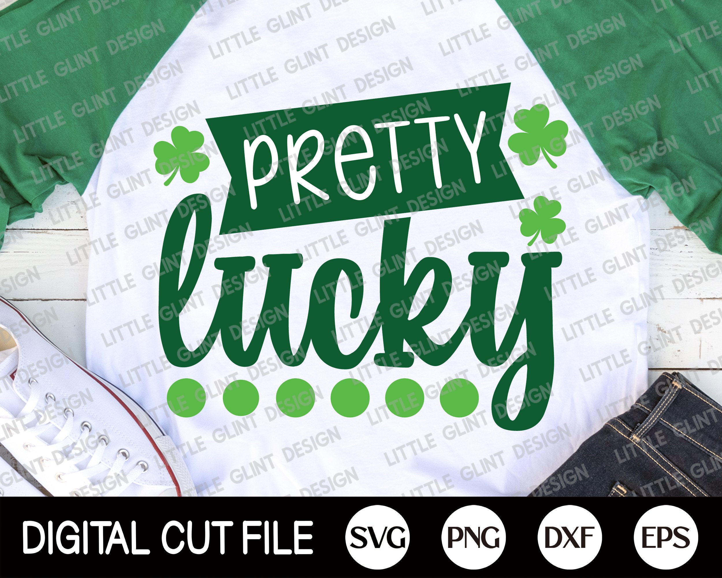 St Patricks Day Svg, Pretty Lucky, Lucky Svg, Dxf