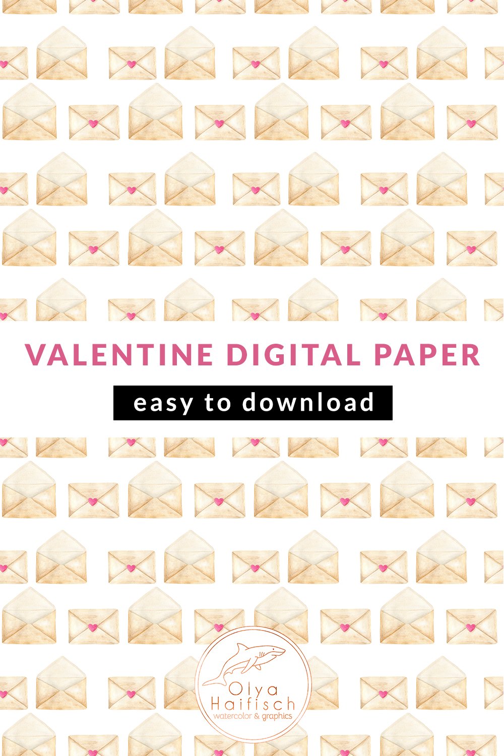 Watercolor Love Digital Paper. Valentine Paper Pack