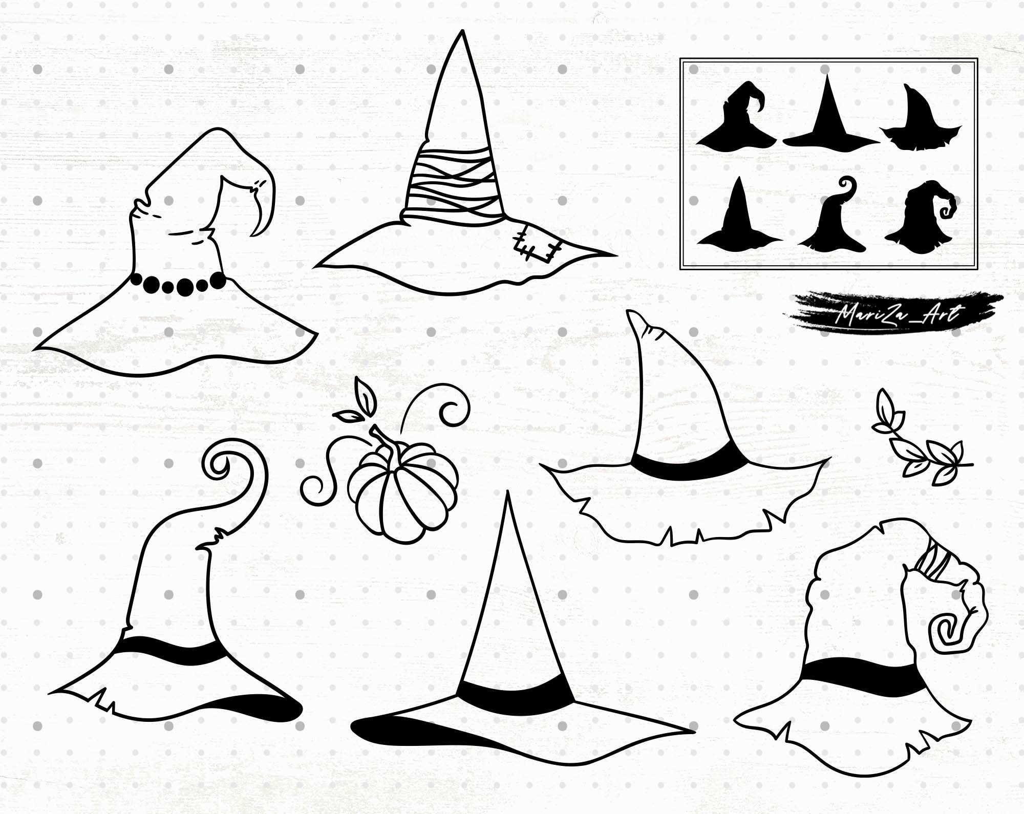Magic Halloween witch hat SVG PNG bundle