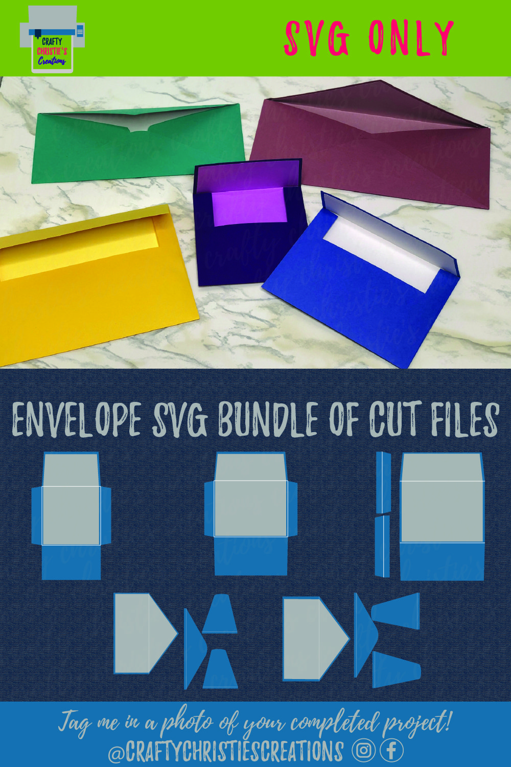 Envelope Bundle SVG for Cutting Machines - 5 Different Sizes
