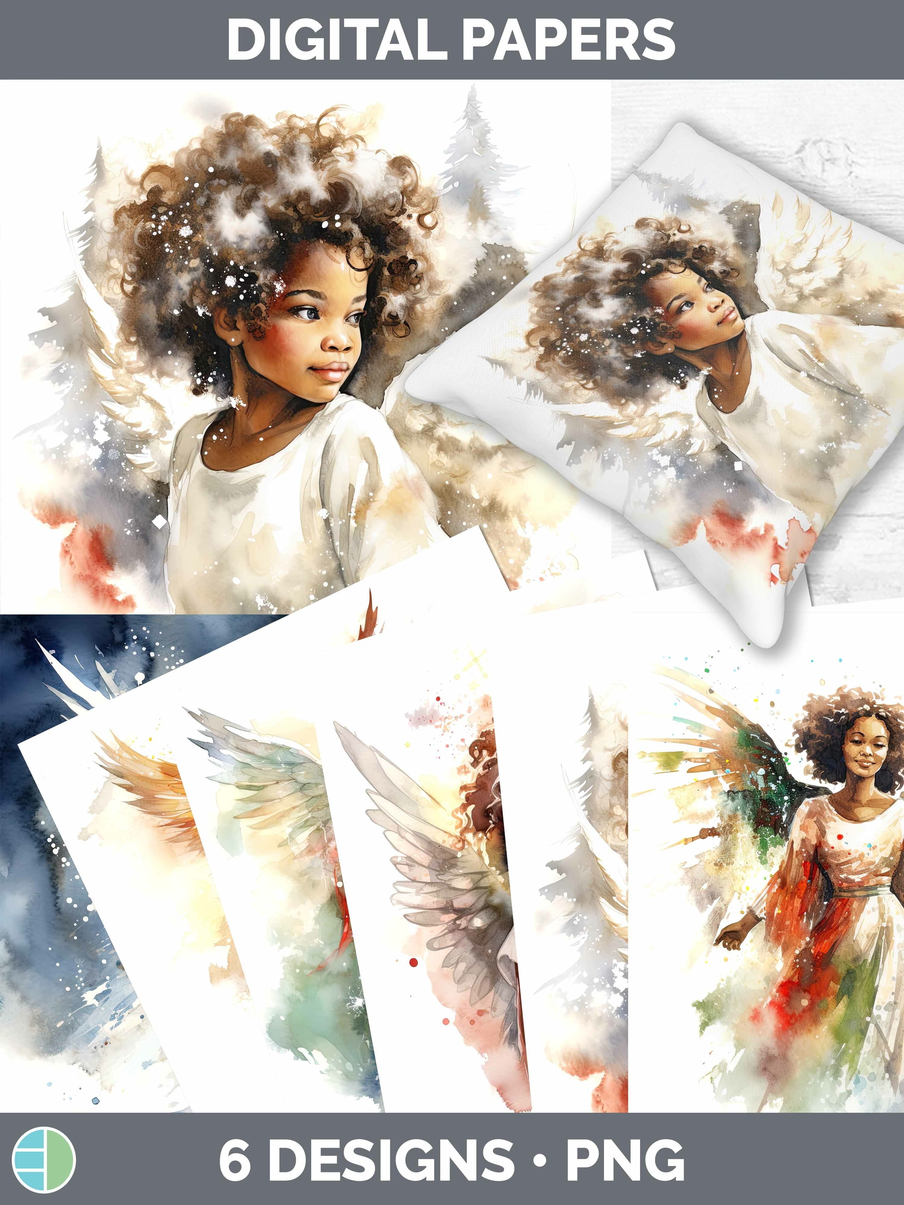 Christmas Angel Paper Backgrounds | Bundle Digital Scrapbook