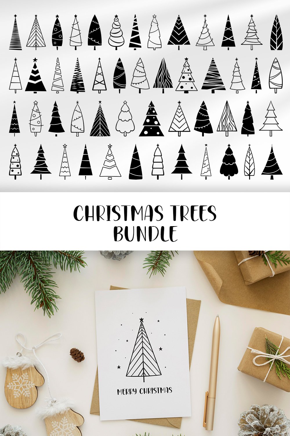 Christmas trees bundle SVG | 50 designs
