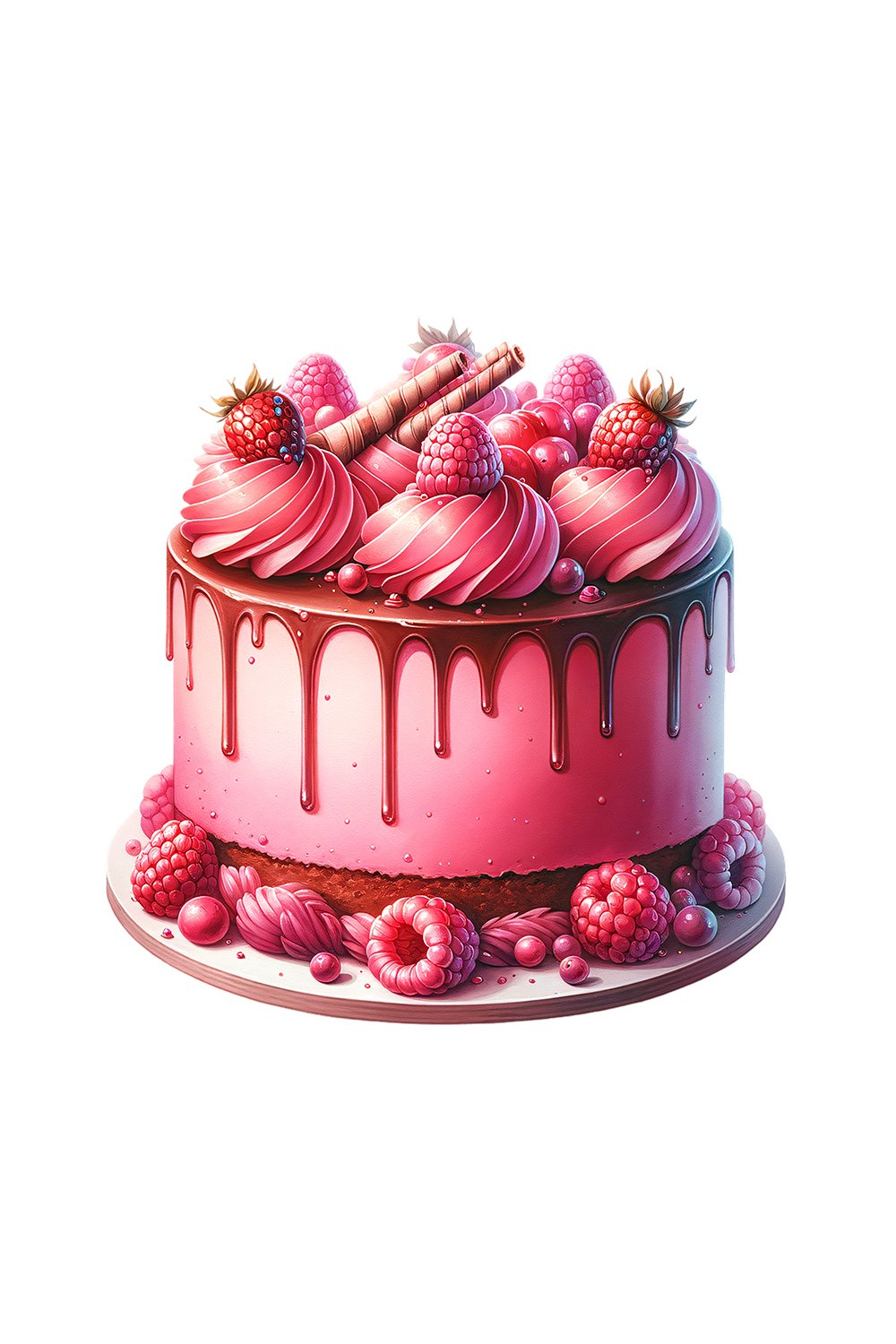 Pink Cake Clipart, Birthday or Wedding Clipart (3753731)