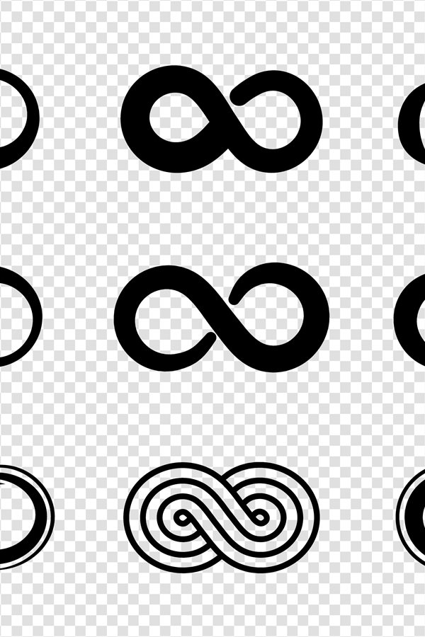 Loop symbols. Infinity vector icons set. Black mobius loop c