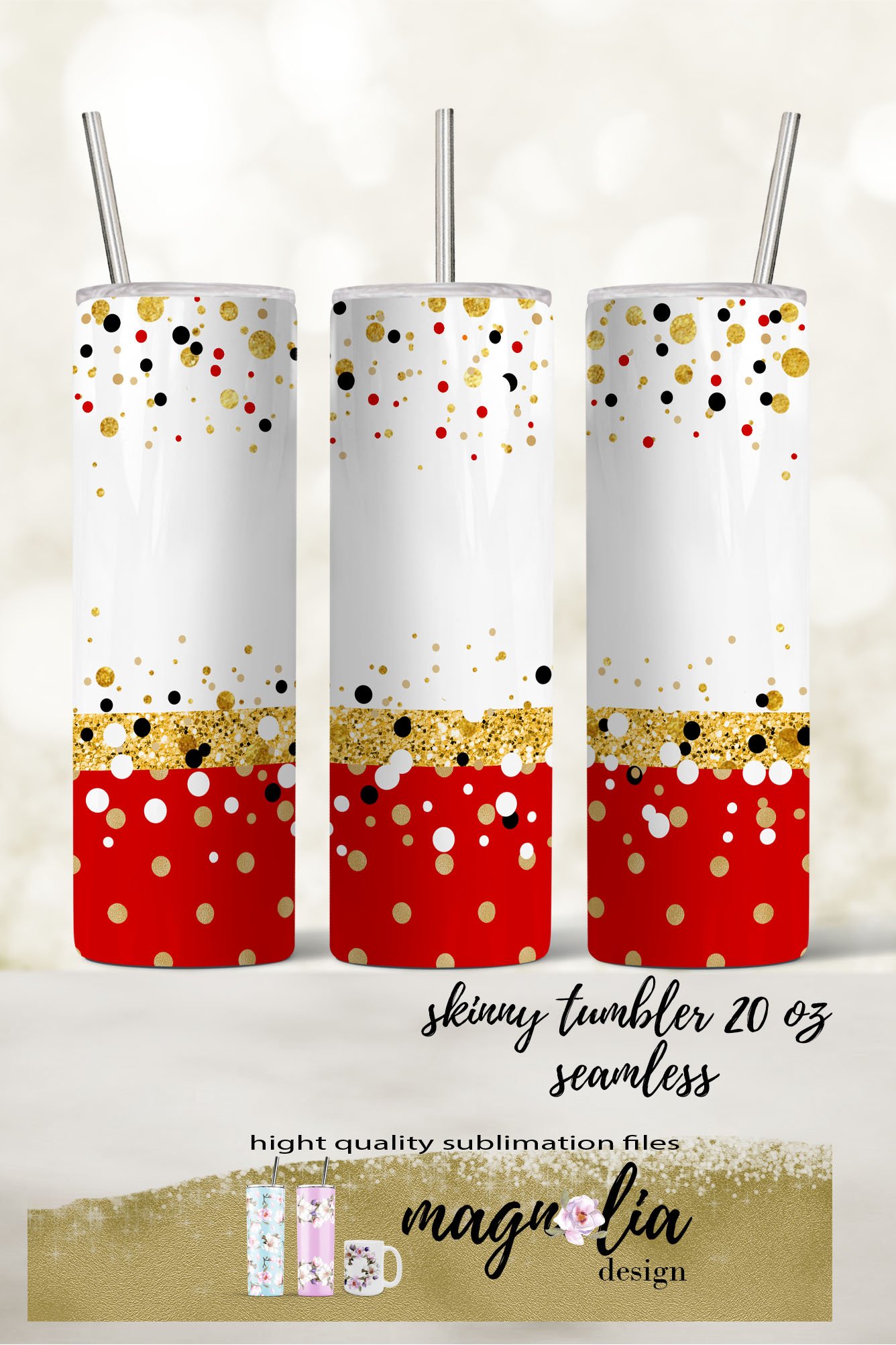 graduation red gold tumbler wrap