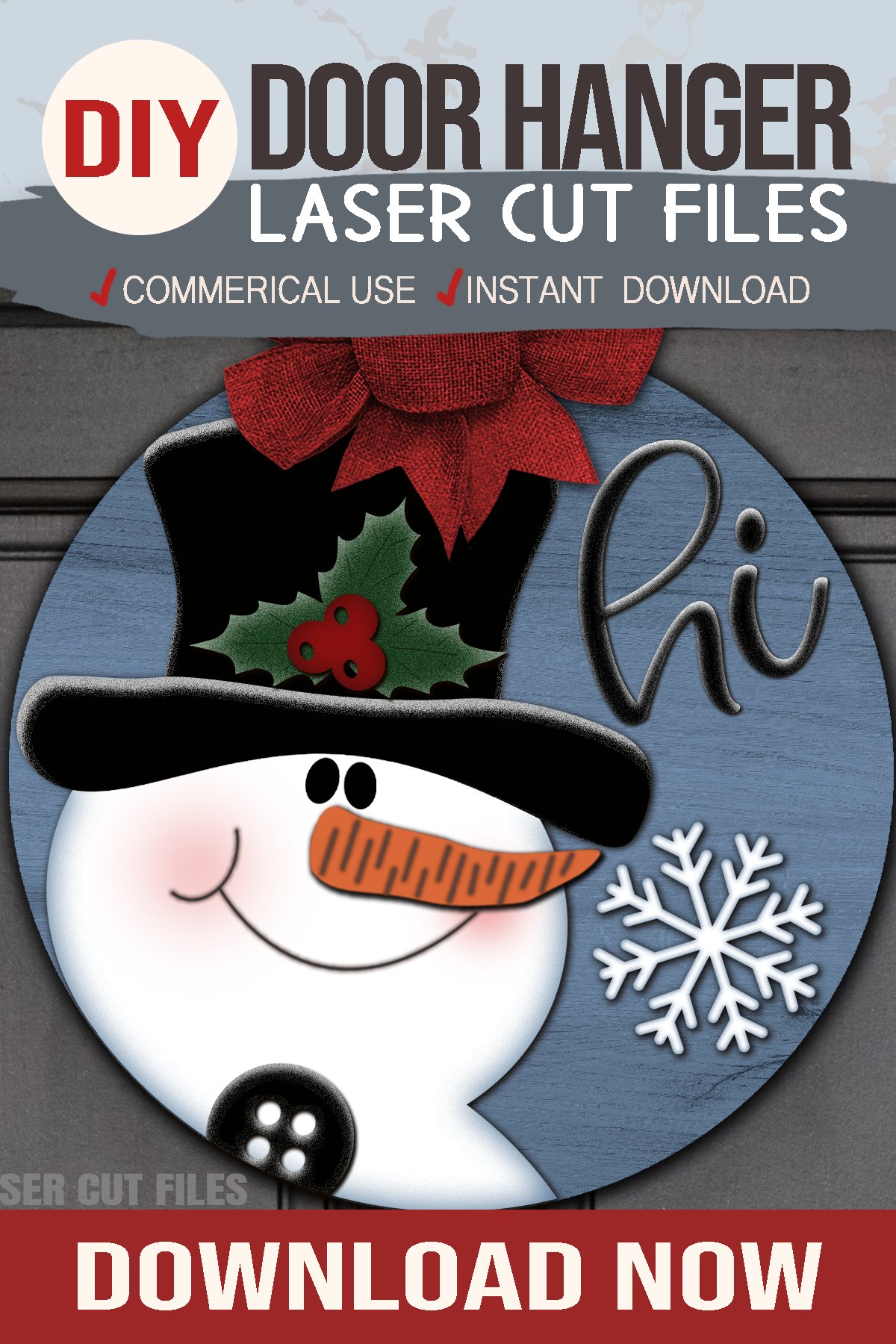 Snowman SVG Laser Cut Files | Christmas Welcome Sign SVG