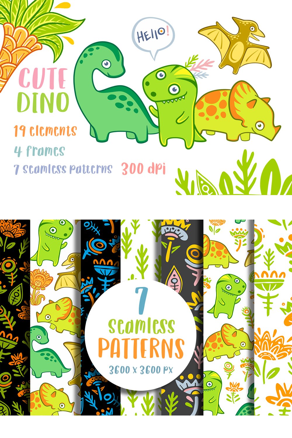 Dinosaur bundle Dinosaur clipart png Cute dinosaur birthday