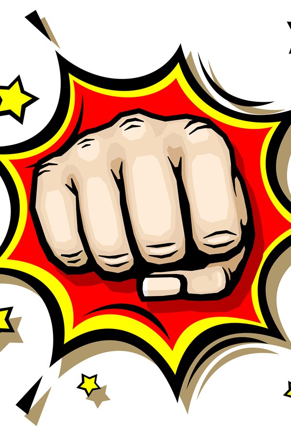 Punching hand with clenched fist vector (822411)
