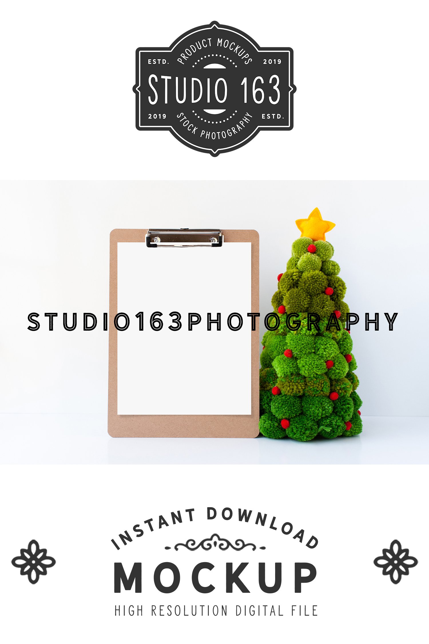 Clipboard Mockup, Christmas, JPG and PSD Smart (1061345)