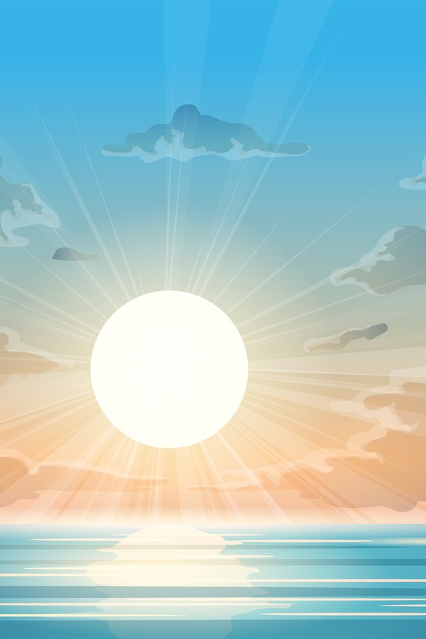 Ocean sunrise illustration