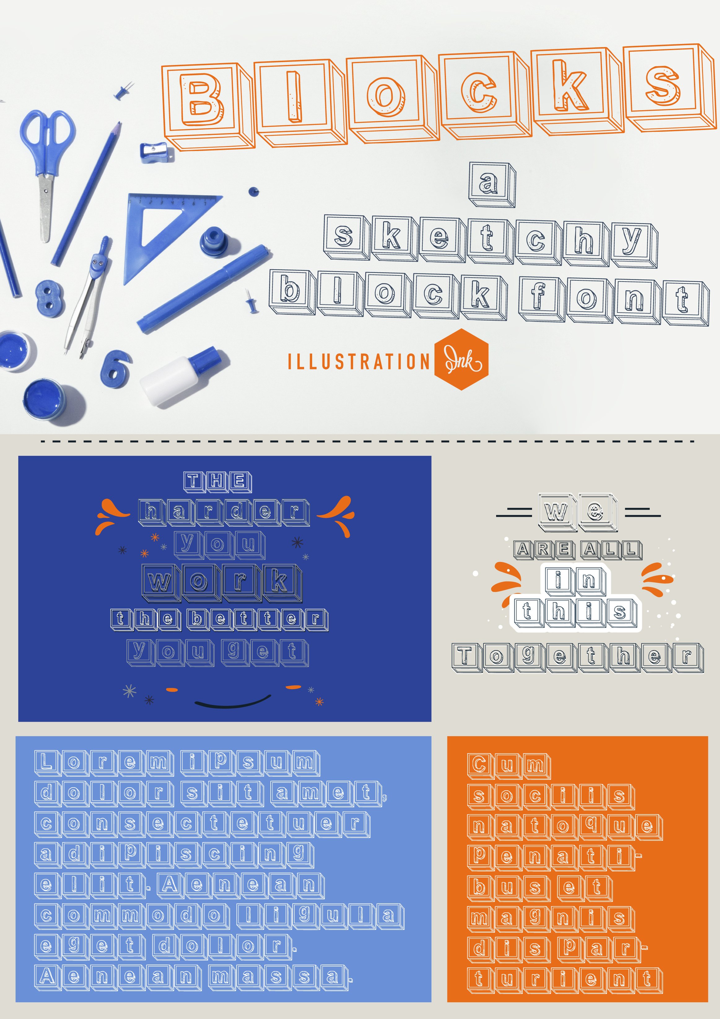 Hand-crafted, youthful school font for teachers and students