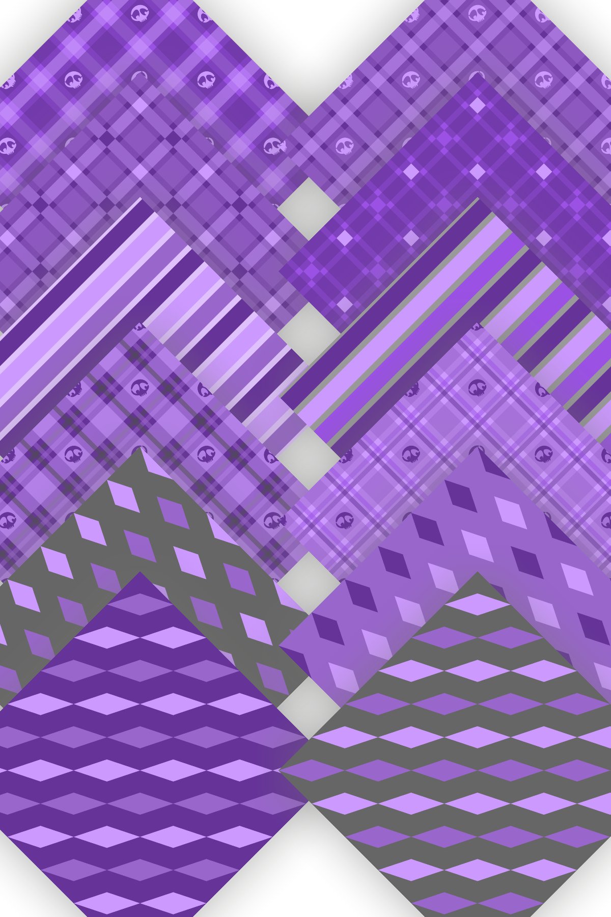 Assorted Patterns Purple Halloween Seamless Digital Papers