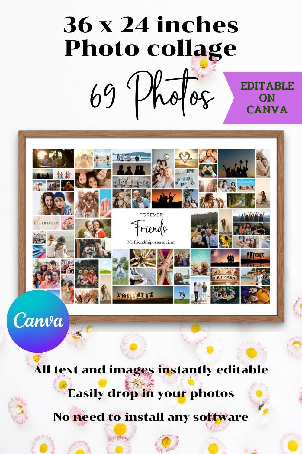 Editable Photo Collage Canva Template