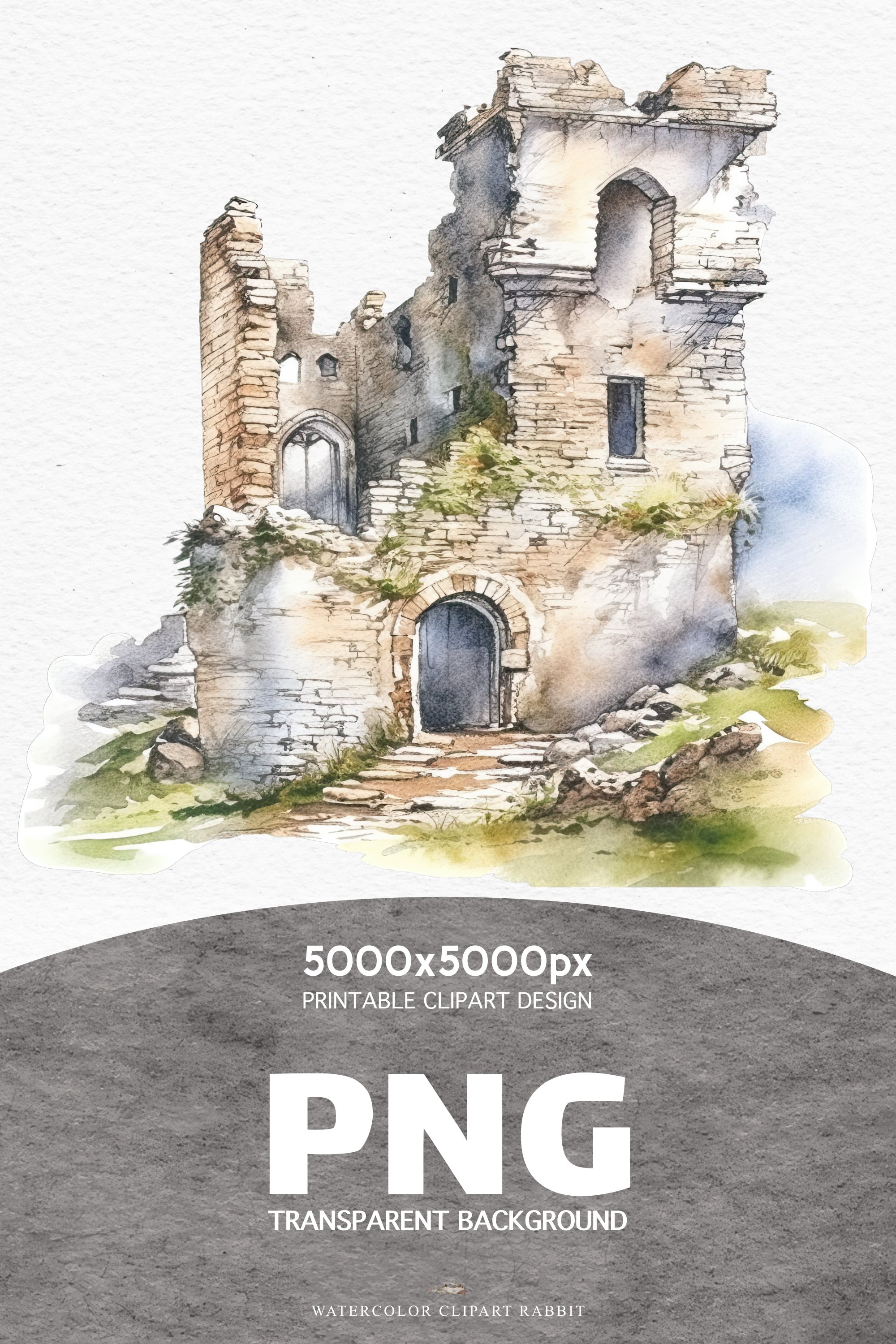 Fairytale Castle Ruins Fantasy Kingdom Clipart PNG Knight