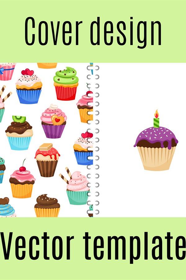 Cover design with cupcakes pattern