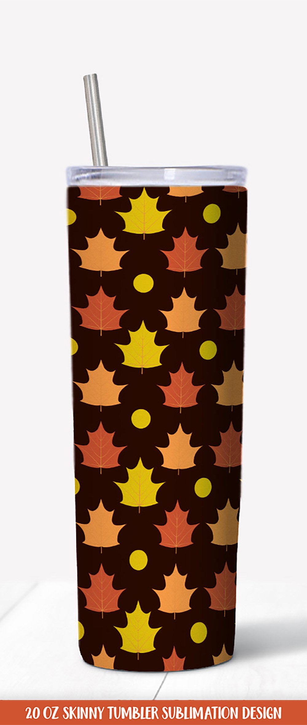 Autumn Tumbler Wrap Sublimation. Maple Leaves (2197287)