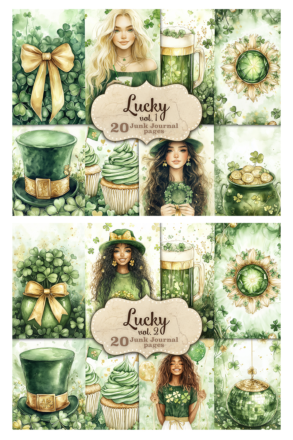 Lucky Junk Journal Pages | St. Patricks Day Printable