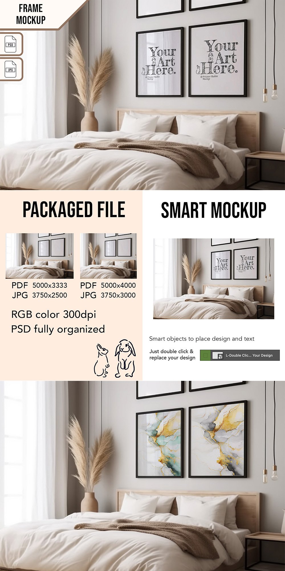 Frame Smart Mockup PSD & JPG Template Graphic (2772618)