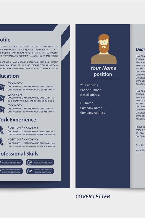 Male resume and letter template