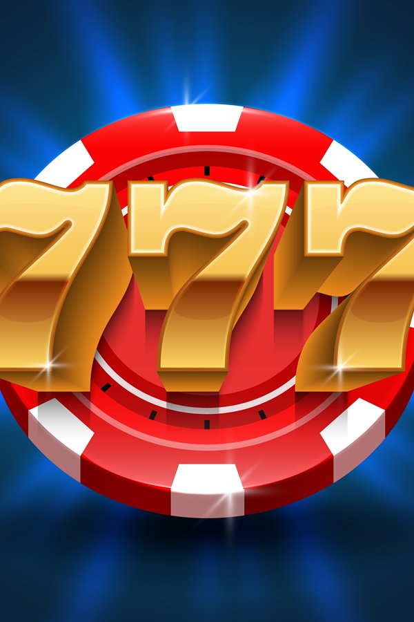 Lucky 777 numbers win slot background. Vector gambling and c