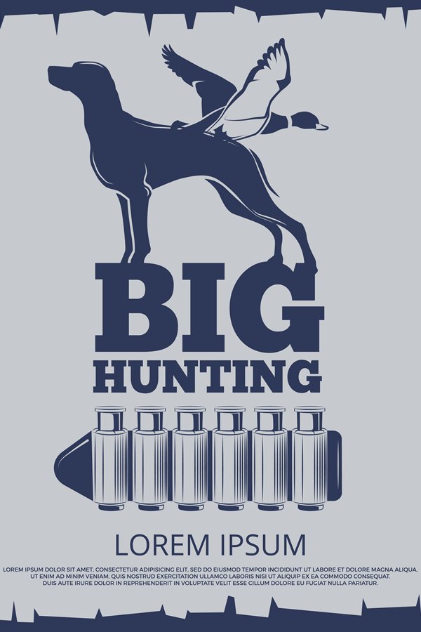 Big hunting poster design with duck