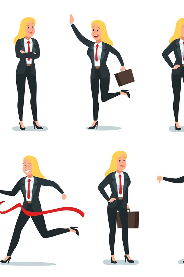 Business woman character. Office professional worker, young