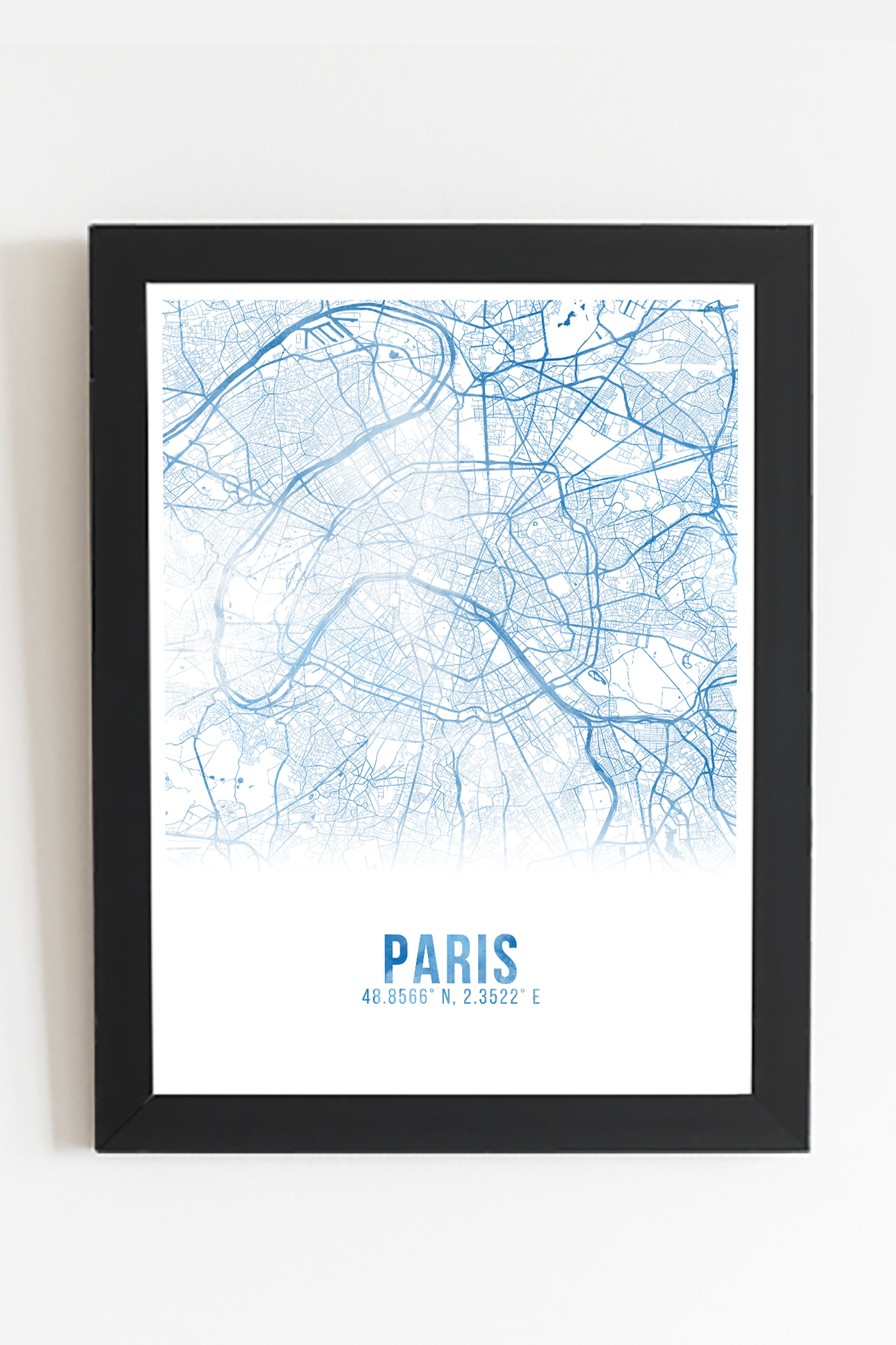 Paris Watercolor City Map Poster (2092008)
