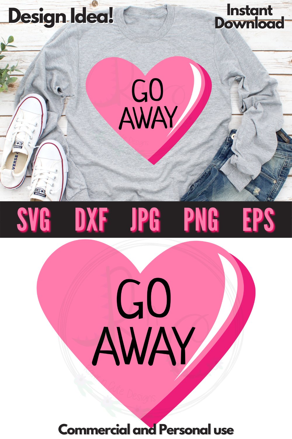 Go Away Candy SVG, Conversation Heart SVG, Valentine's Day