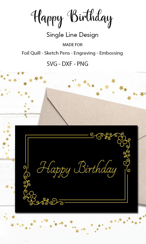 Happy Birthday Design - Foil Quill|Single Line Design (384548) | Single ...