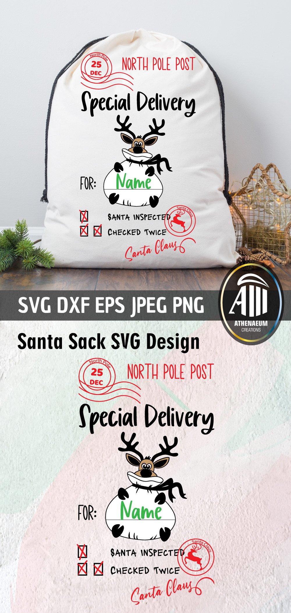Santa Sack SVG| Santa Tag SVG| Special Delivery SVG