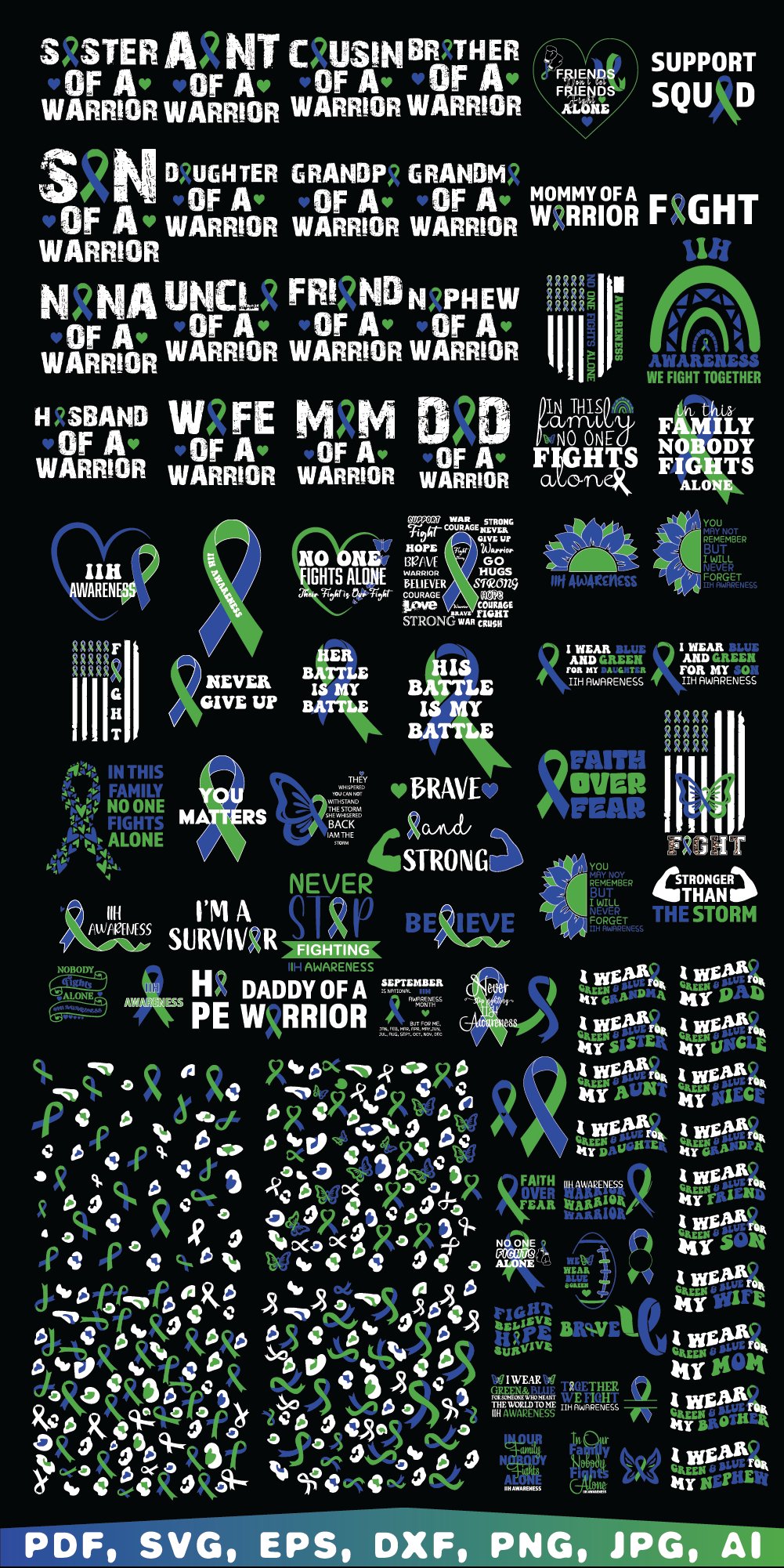 IIH Awareness svg, IIH svg, IIH awareness Ribbon Svg