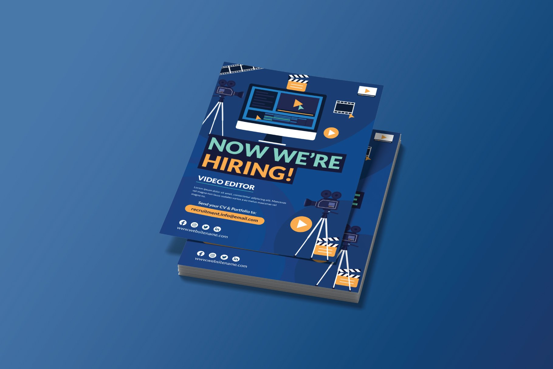 Recruitment Video Editor Flyer Template