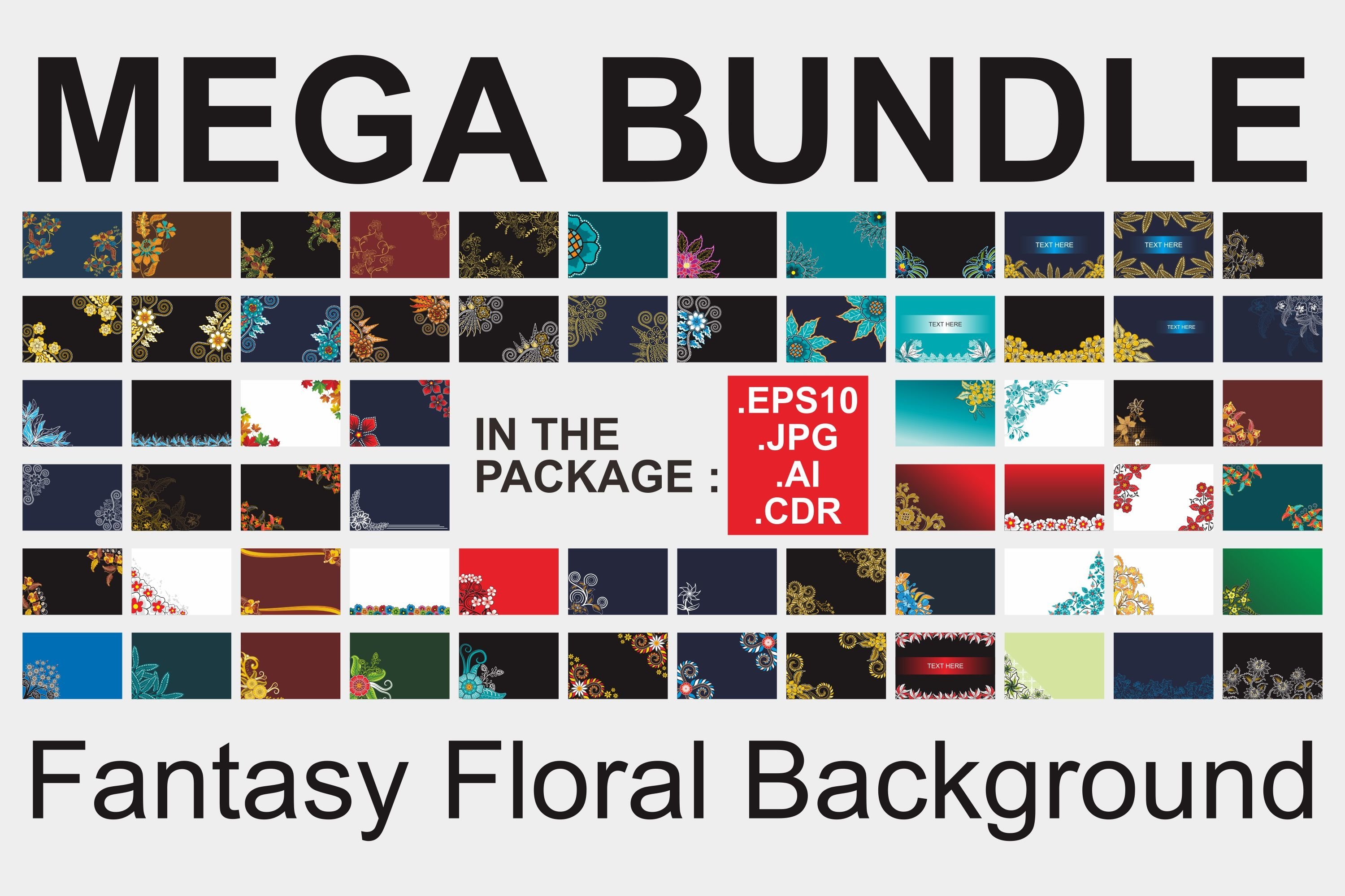 Mega Bundle Fantasy Floral Background