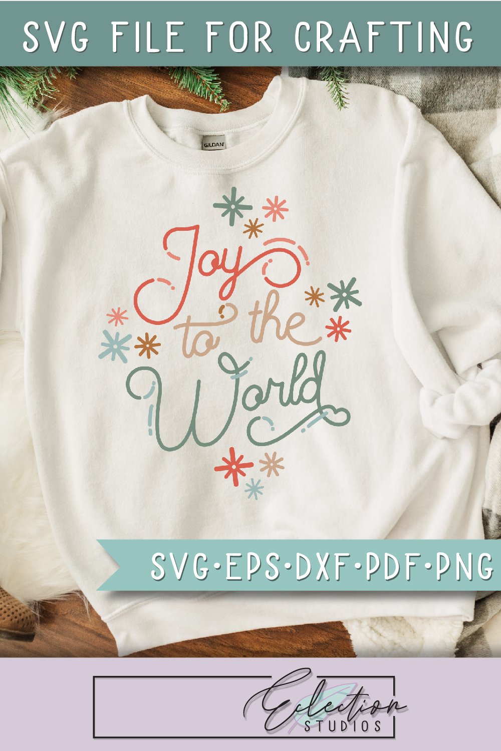 Retro Christmas, Vintage Christmas, Joy To The World SVG