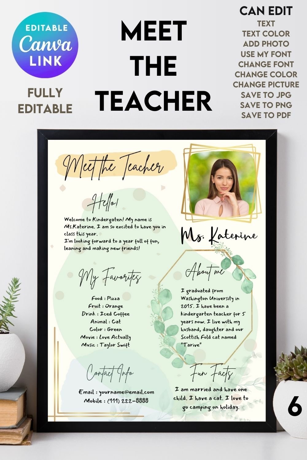 Meet the Teacher#6 - Canva Template