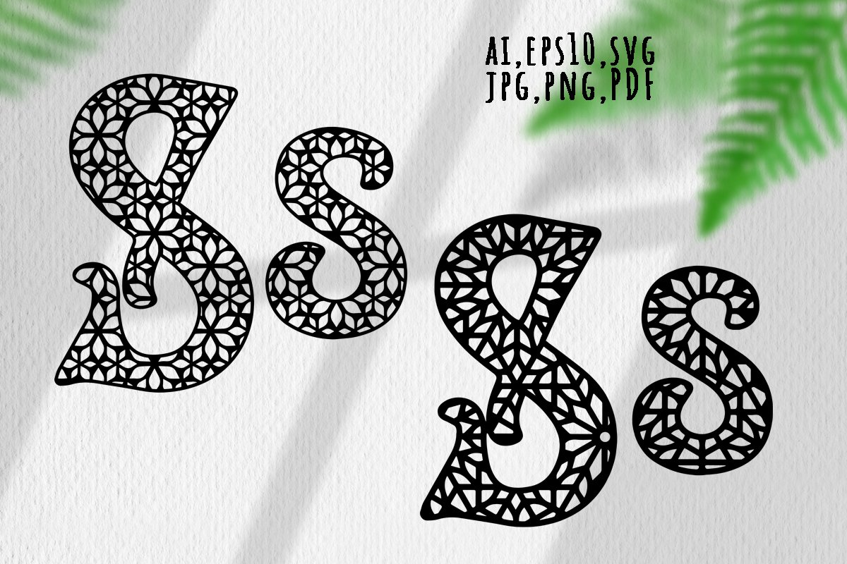 Decorative letter S. SVG Cut file