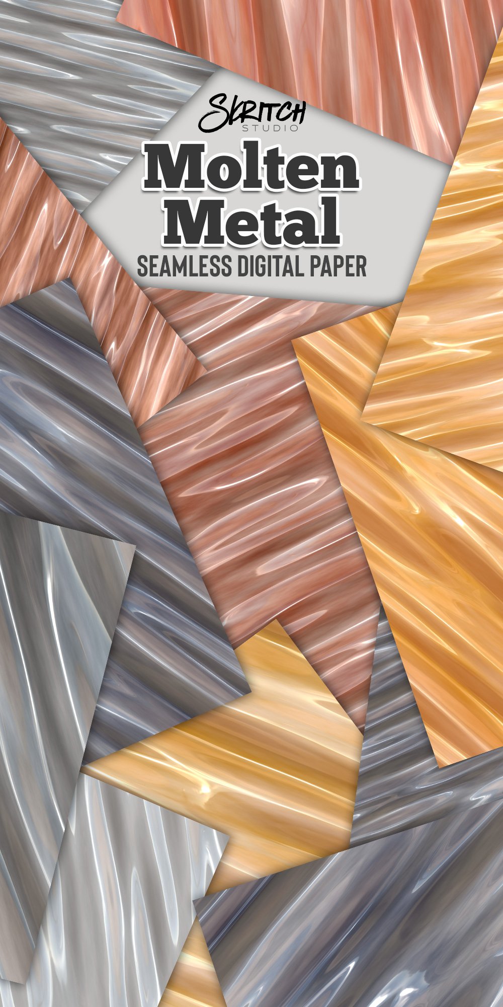 Molten Metal Backgrounds | Seamless Digital Paper