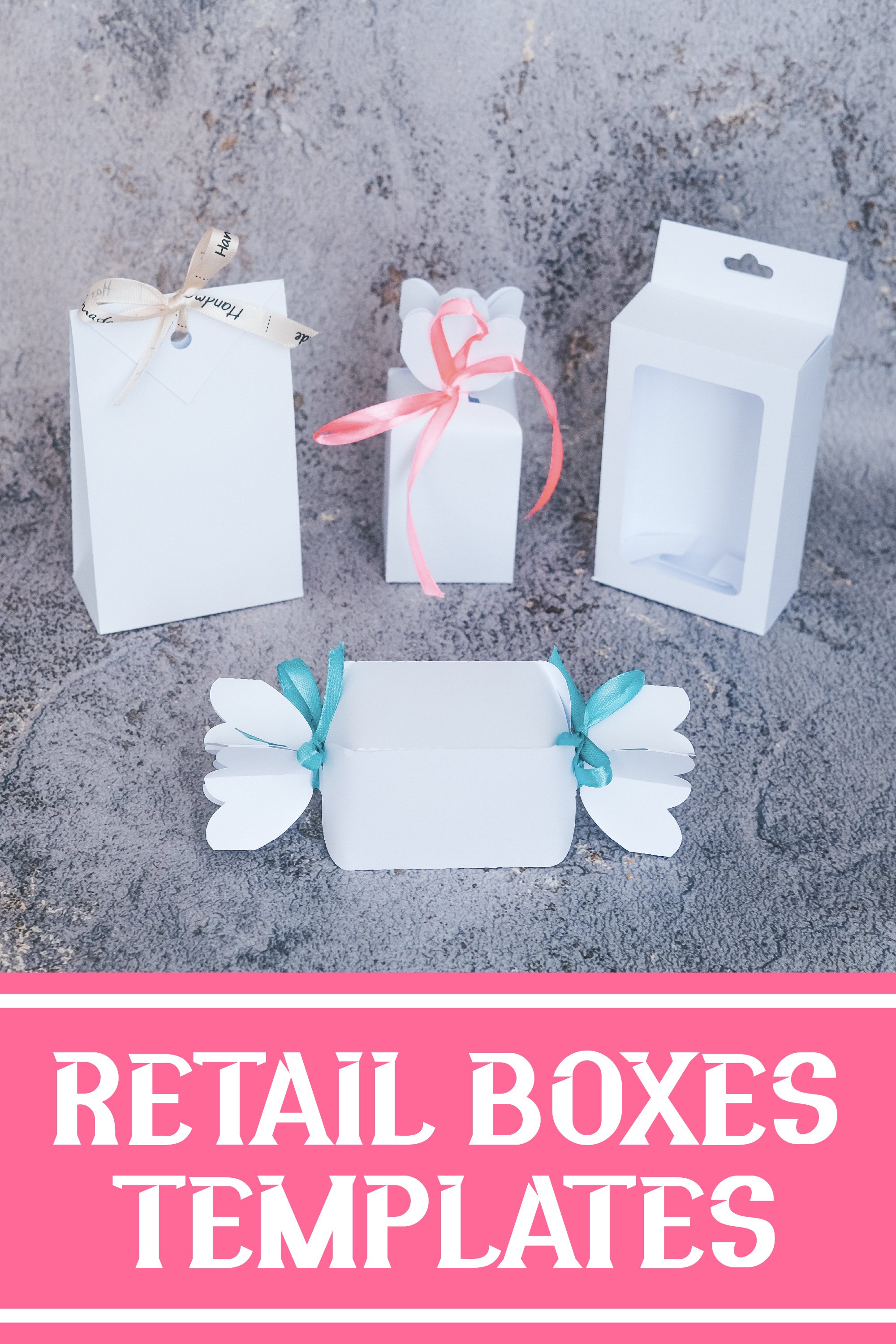 4 Retail Boxes Template SVG