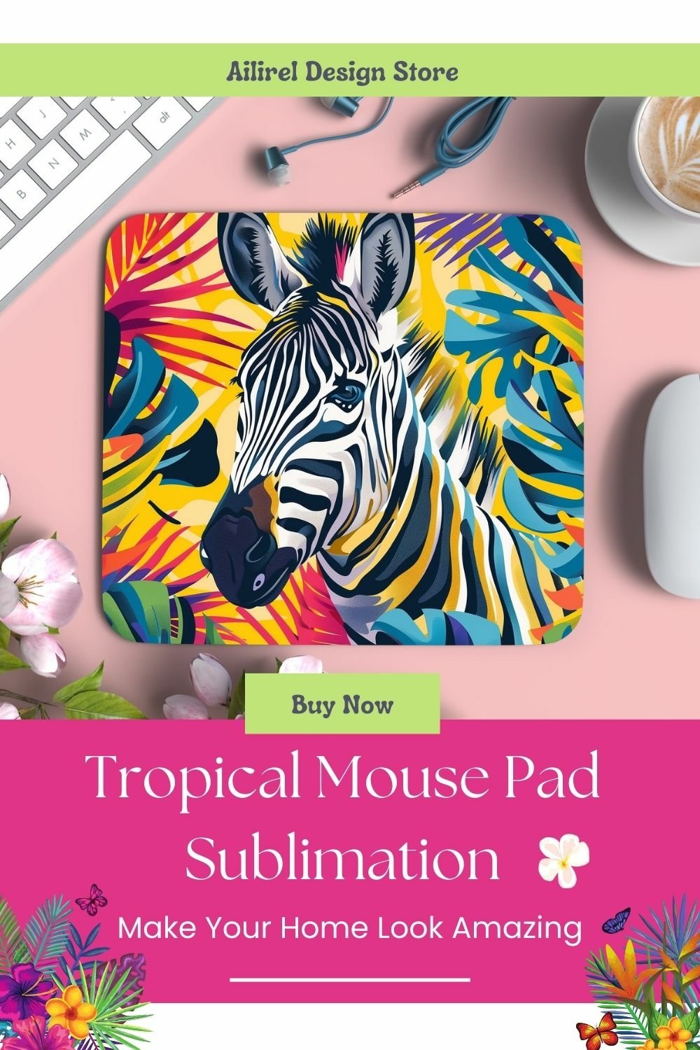 Zebra Mouse Pad Design